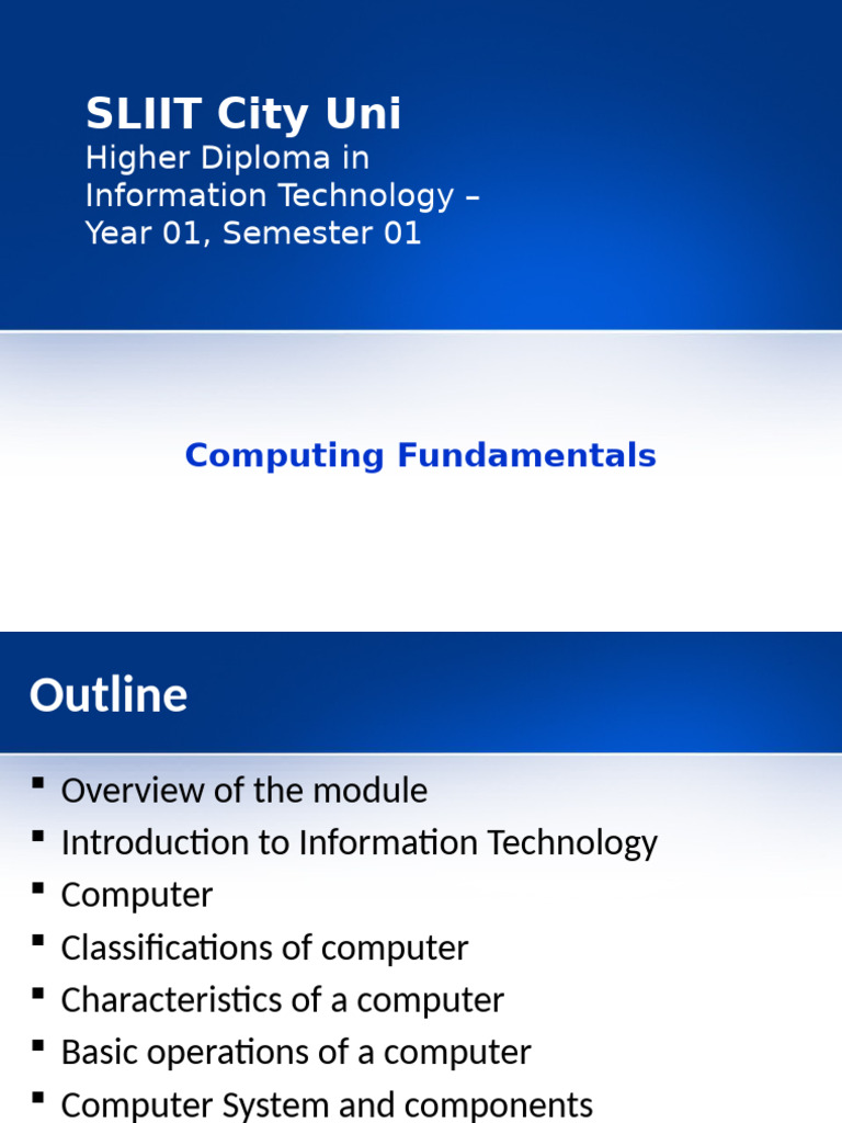 Lecture 1 - Overview of The Computer System | PDF | Central Processing Unit | Computer Hardware