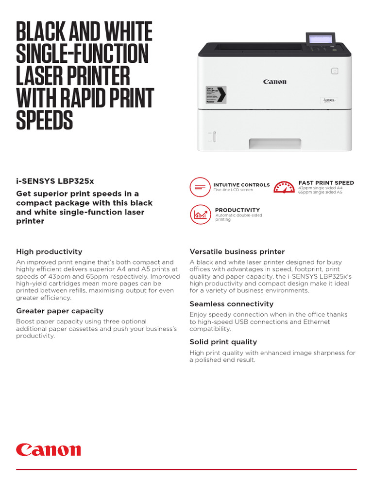 I-Sensys-Lbp325x Datasheet em Final Forweb | PDF | Printer (Computing) | Computing