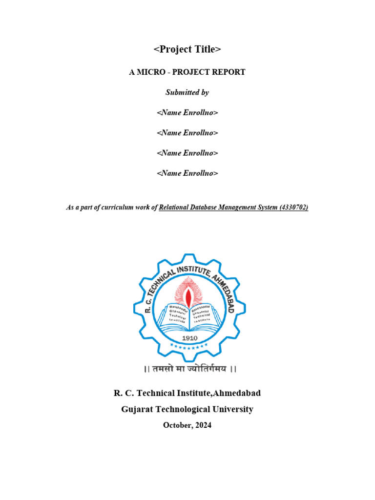 A Micro Micro - Project Report | PDF | Databases | Data Management