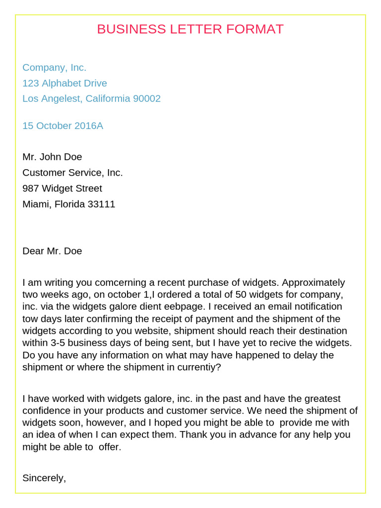 Business Letter Format | PDF