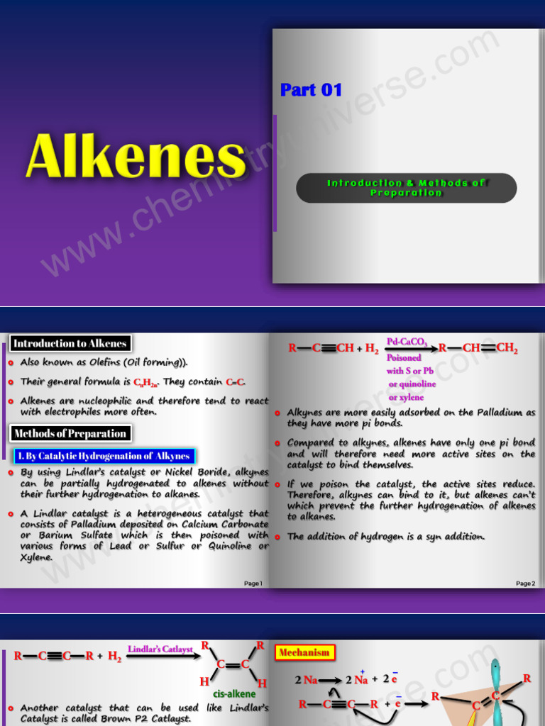 Alkenes-Part 1-Introduction & Methods of Preparation | PDF | Alkene ...