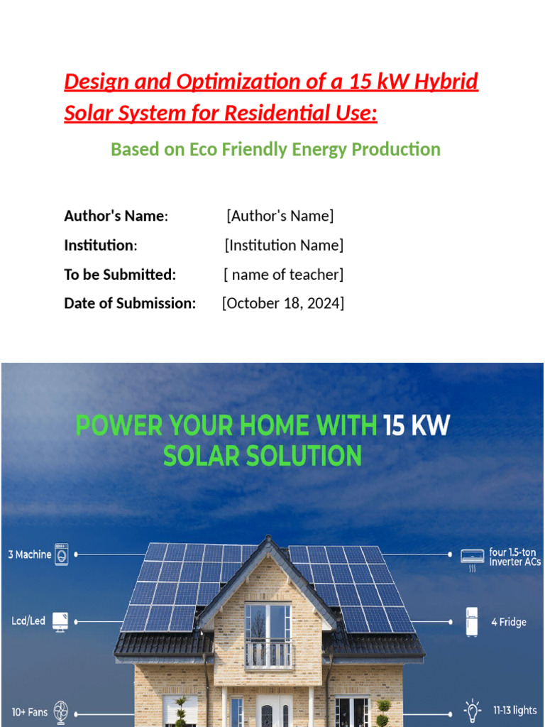 15kw solar project | PDF | Photovoltaic System | Solar Power