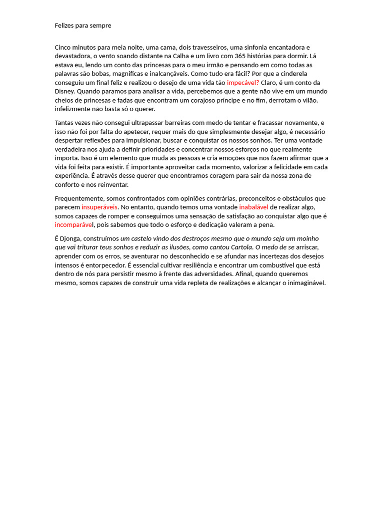 Reflexões sobre Vontade e Realizações | PDF