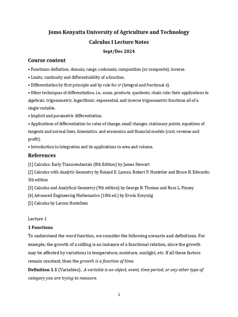 calculus_template | PDF | Function (Mathematics) | Calculus
