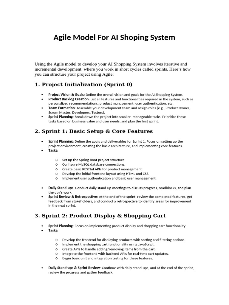 Agile Model For AI Shoping System | PDF | Scrum (Software Development ...