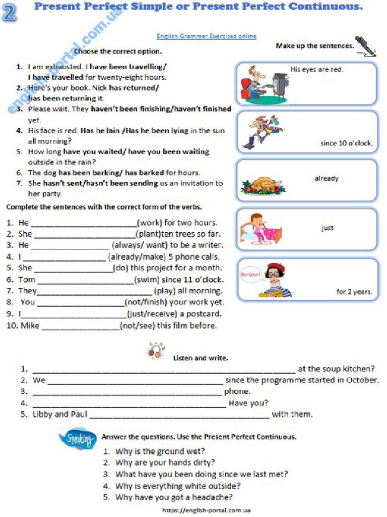 Present Perfect Simple or Present Perfect Continuous 2 | PDF