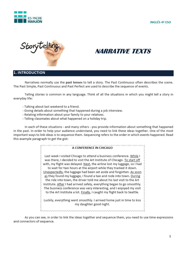 Narrative Texts: Sequencing Events in English | PDF | Clause | Noun