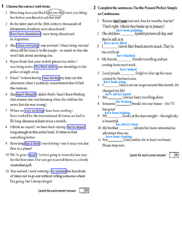 Present Perfect Simple Vs Present Perfect Continuous | PDF