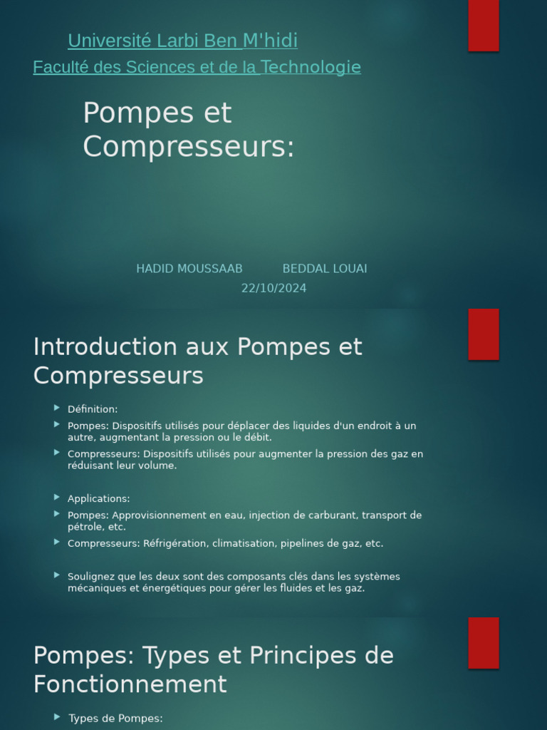 Pompes Et Compresseurs | PDF | Pompe | Pression