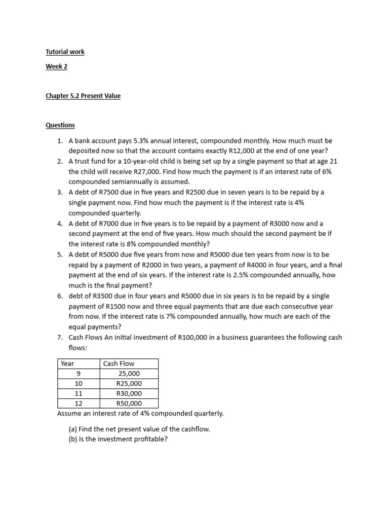 Tutorial Work W2 | PDF