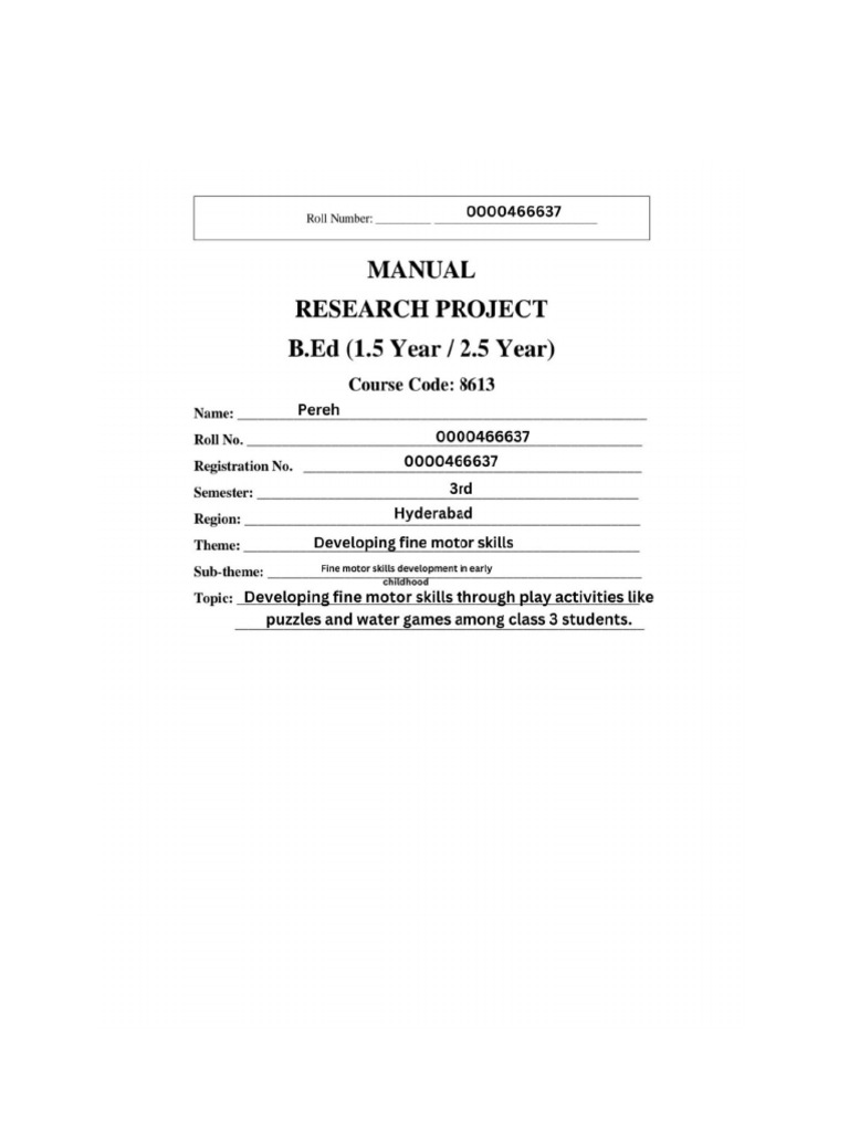 Manual. 8613 Project. 0000466637 Pereh Bughio. | PDF | Occupational ...
