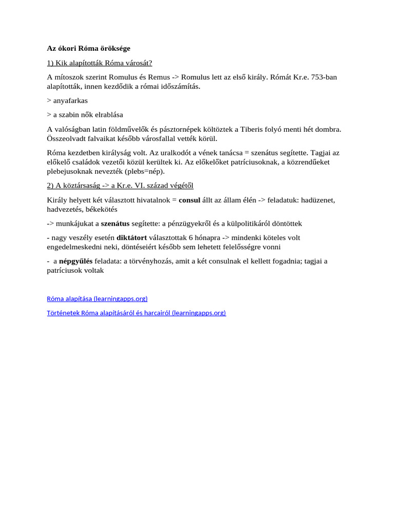 Az Ókori Róma Öröksége | PDF