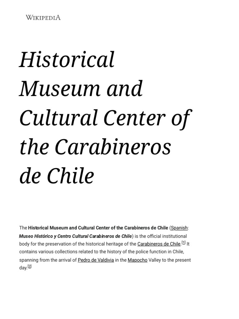 Carabineros de Chile Historical Museum | PDF | Chile