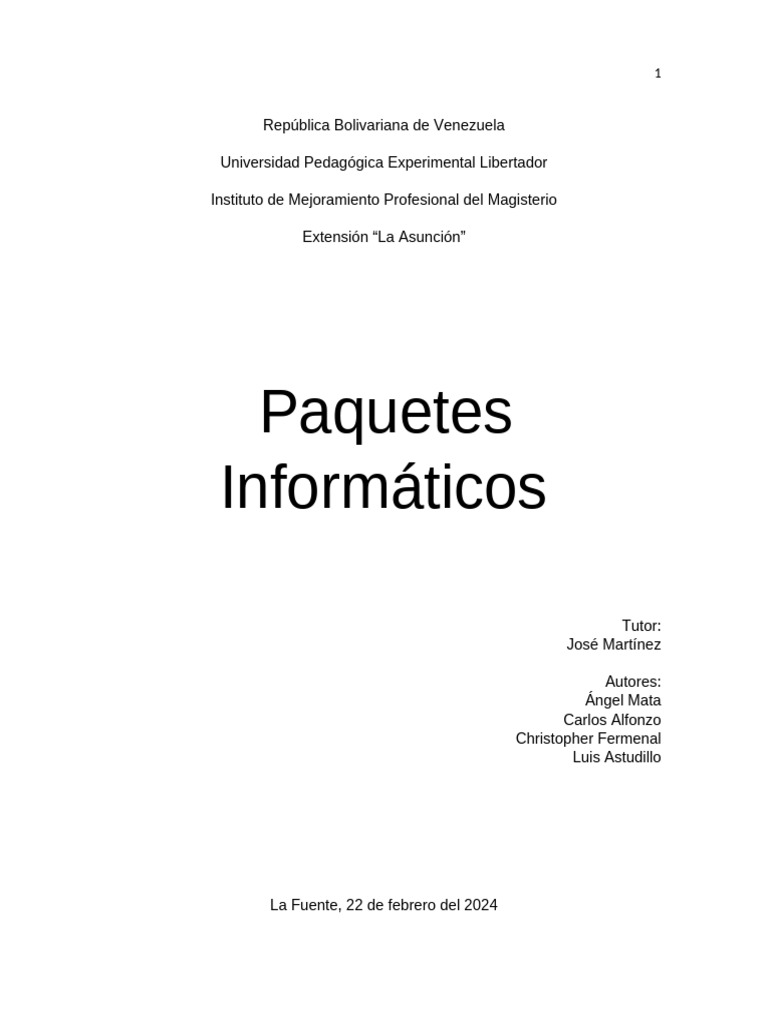 Guía de Paquetes Informáticos | PDF | Software de la aplicacion ...