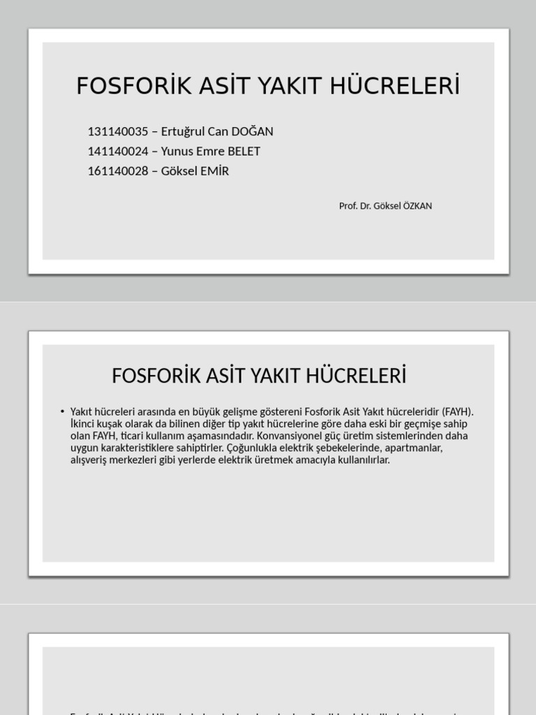 Fosforik Asit Yakıt Hücreleri | PDF