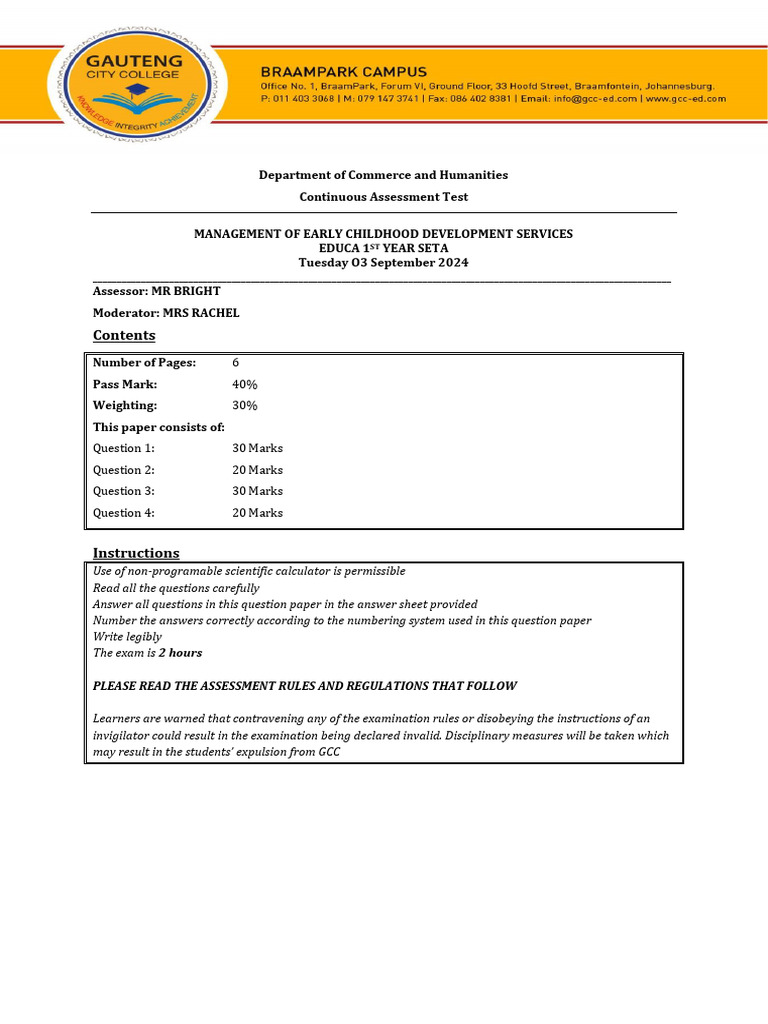 Ecd paper | PDF | Teaching Method | Lesson Plan