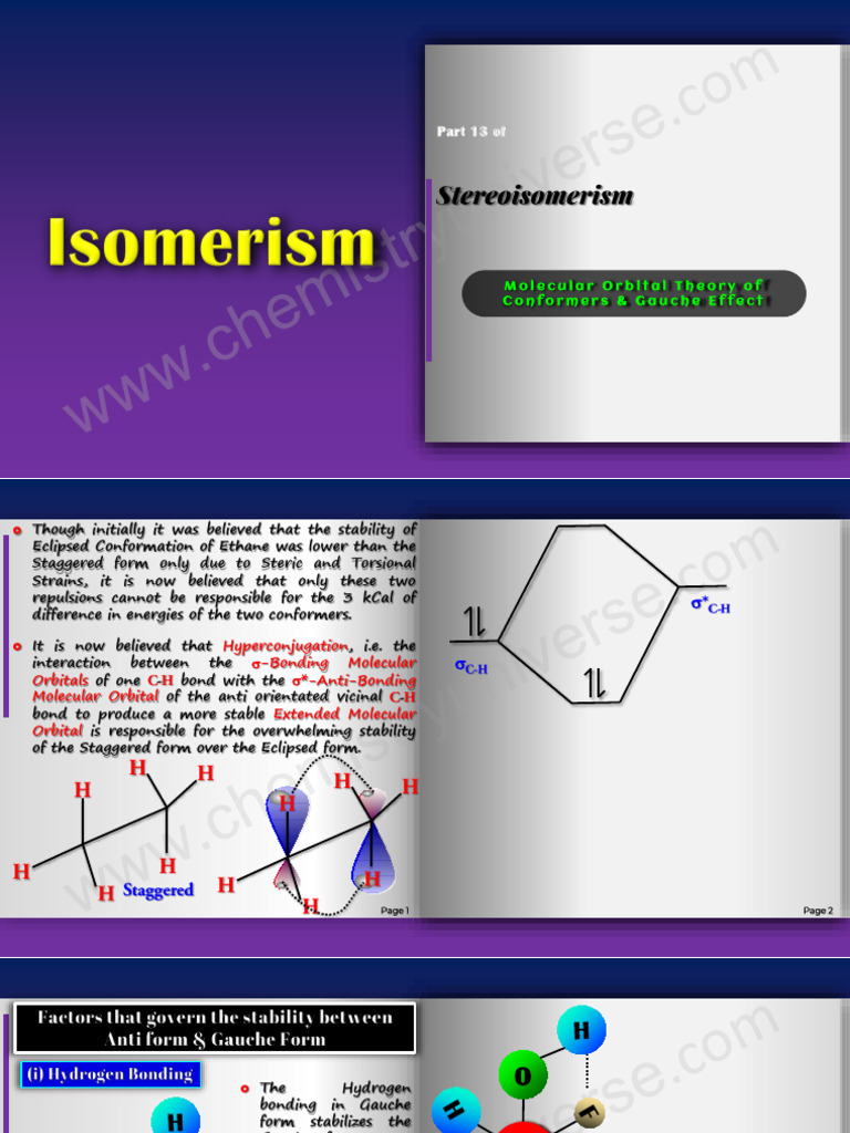 Stereoisomerism: Gauche Effect Insights | PDF | Conformational ...