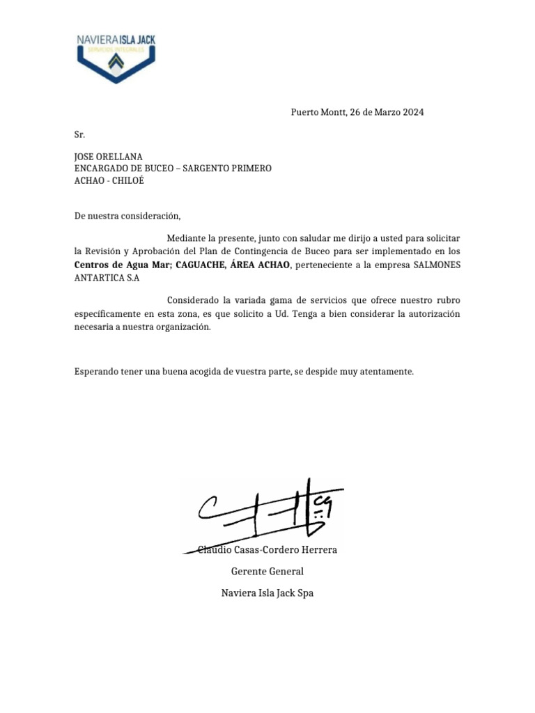 Carta Conductora - P.C Centro Caguache | PDF