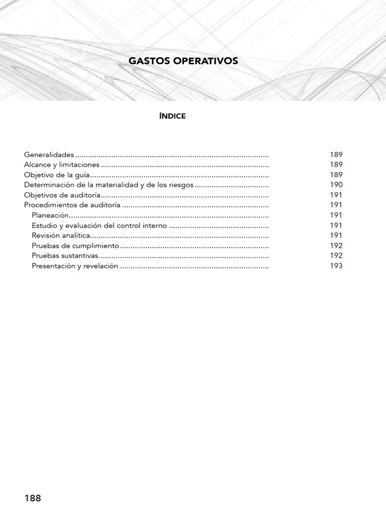 13 Guia Gastos Operativos | PDF | Auditoría | Contralor