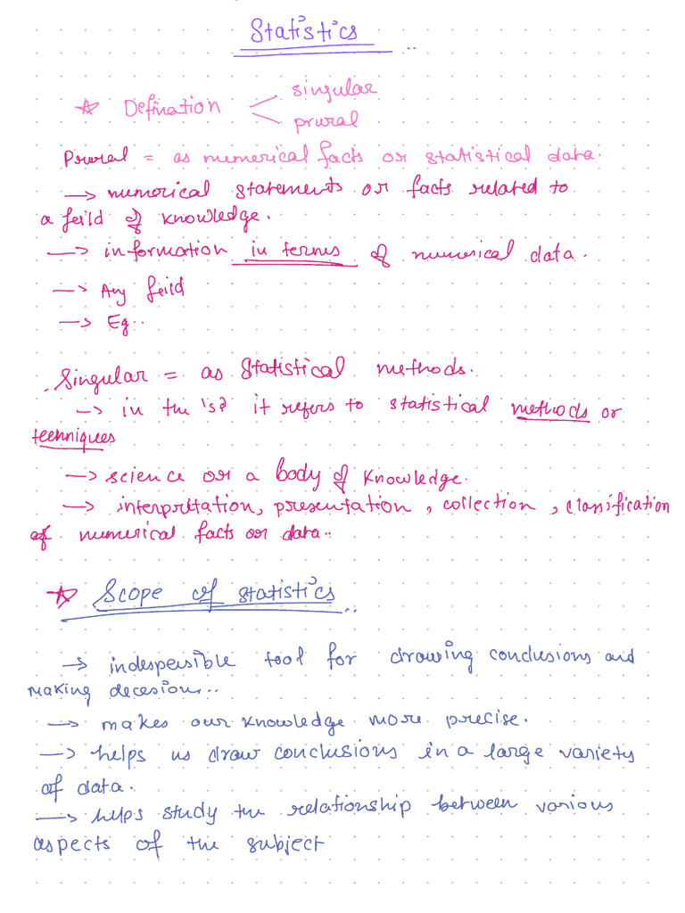 Defination and Limitation of Statistics | PDF