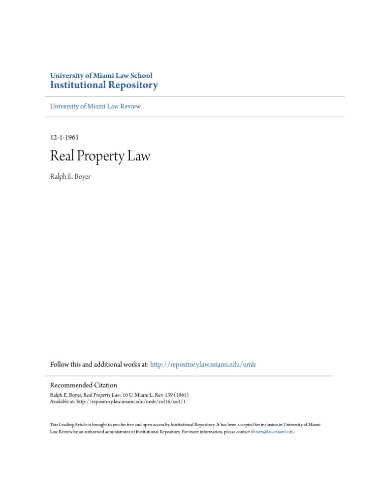 Real Property Law: Institutional Repository | PDF | Mortgage Law | Deed