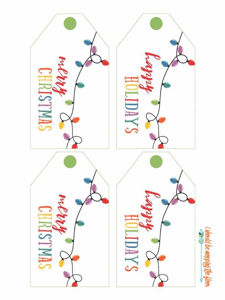 Christmas Lights Gift Tags | PDF