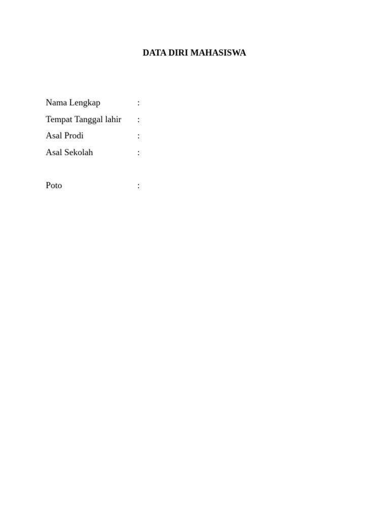 Data Diri Mahasiswa | PDF