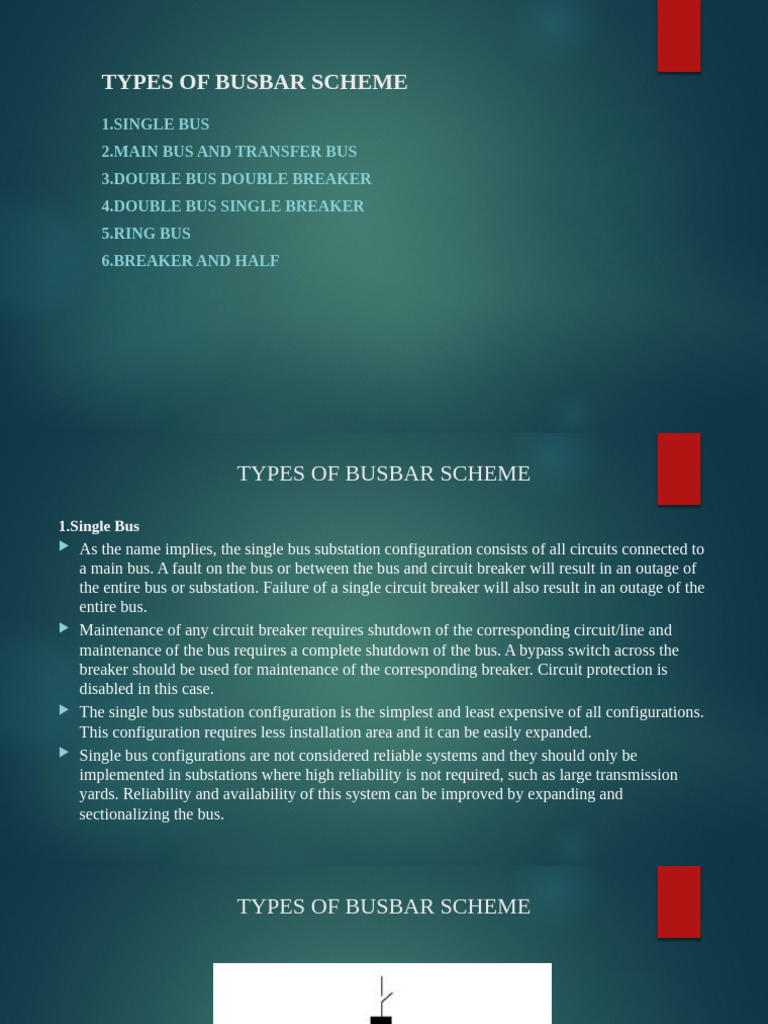 Busbar Scheme Types Explained | PDF | Electrical Substation | Electronics