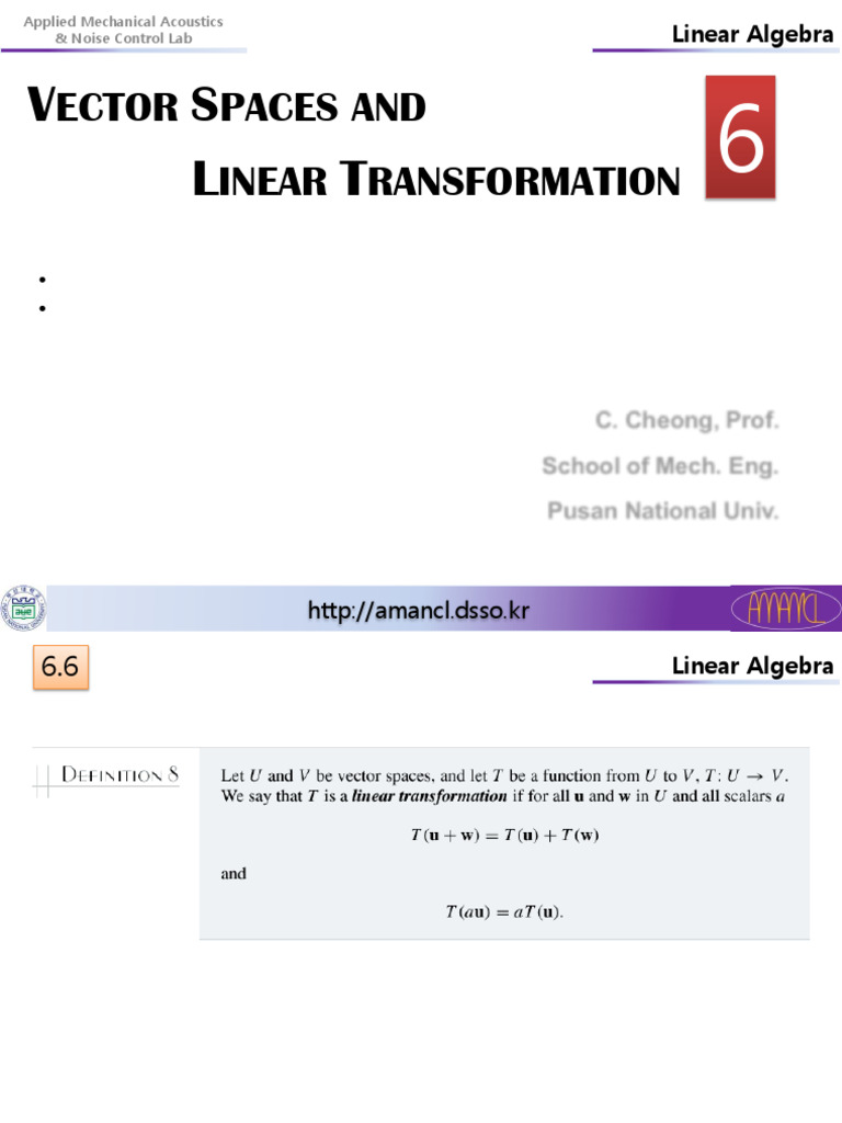 LA - CH6-DAY14-2024-Revisit of Linear Transformation | PDF | Linear Map | Linear Algebra