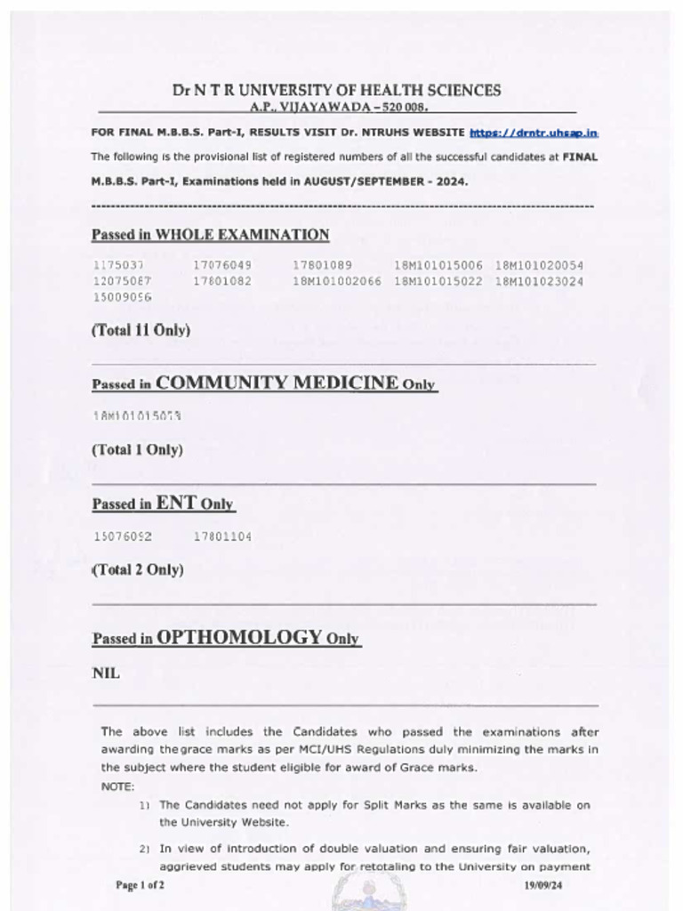 Mbbs - Final Year Part 1 - or - Aug - 2024 | PDF