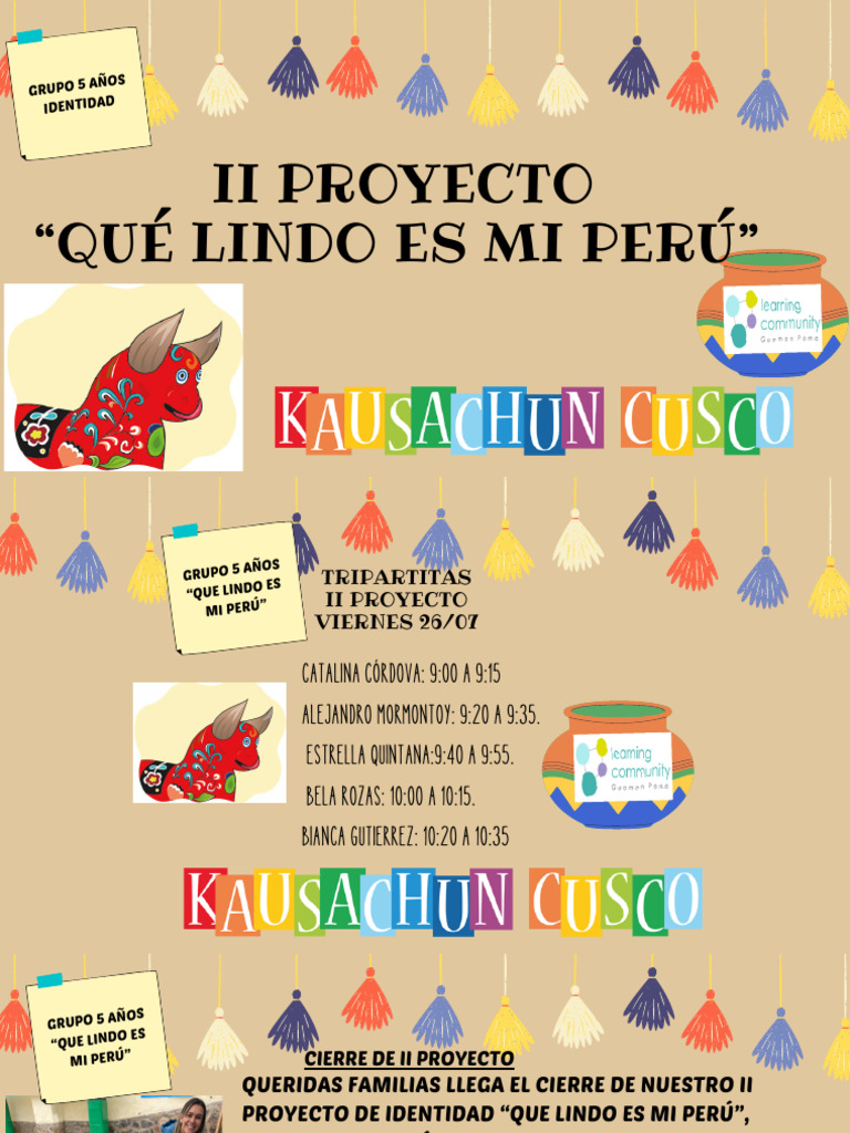 Proyecto Identidad: "Qué Lindo es mi Perú" | PDF | Evaluación | Perú
