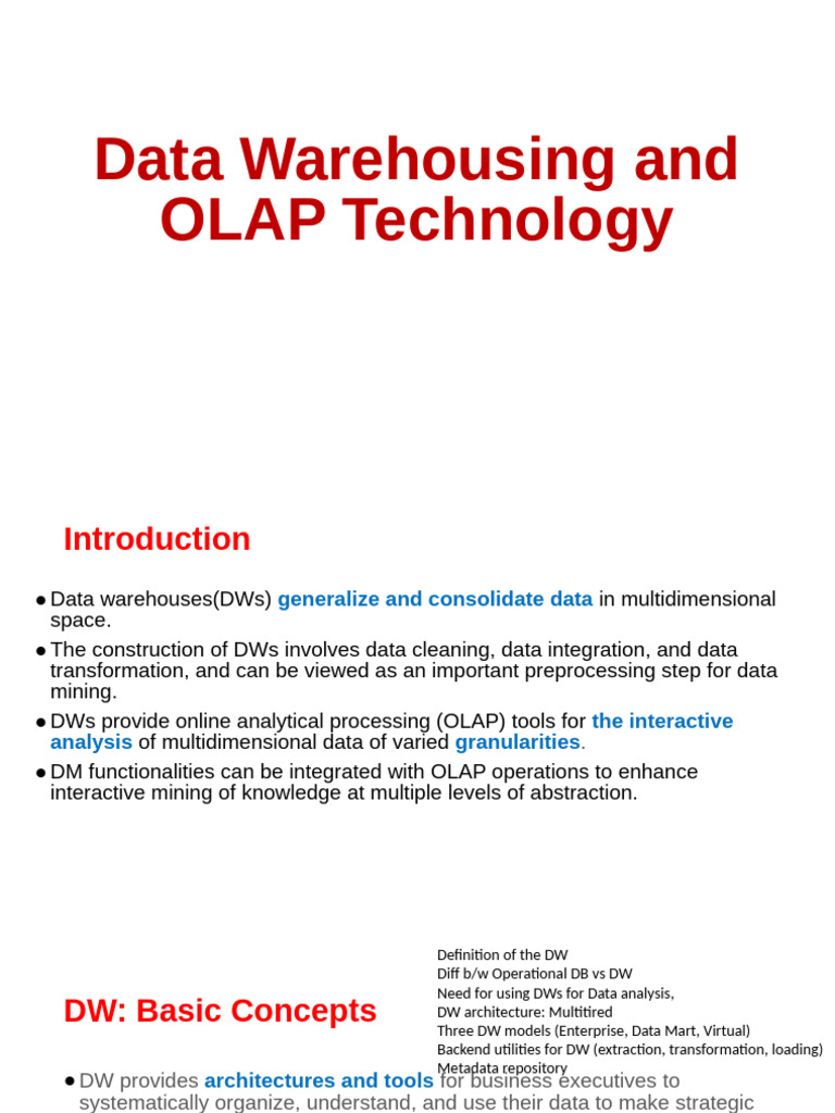 Unit 2 Data Warehousing and OLAP | PDF | Data Warehouse | Databases
