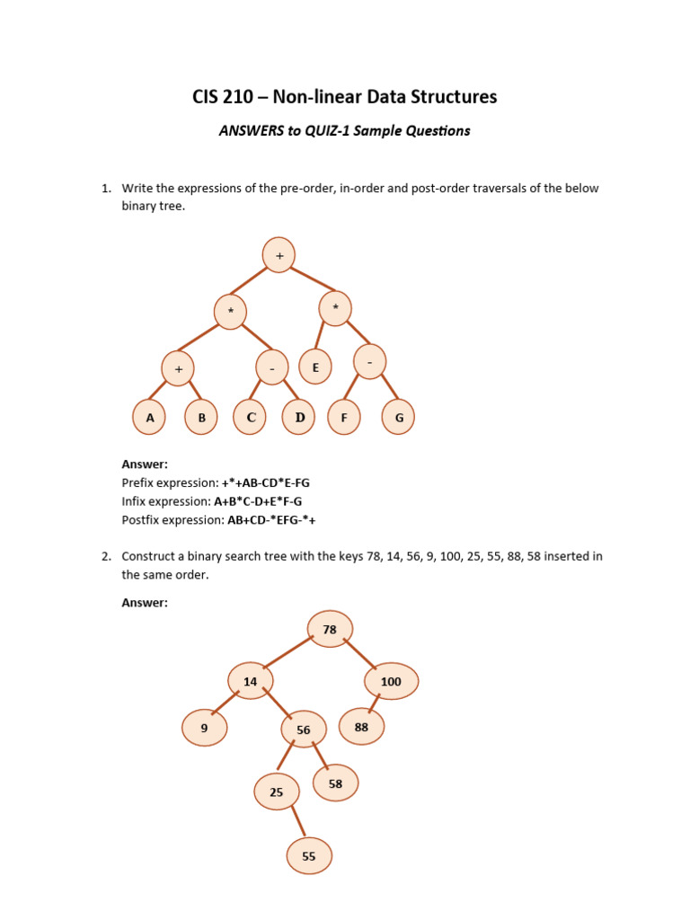 CIS 210 Quiz-1 sample questions ANSWERS | PDF