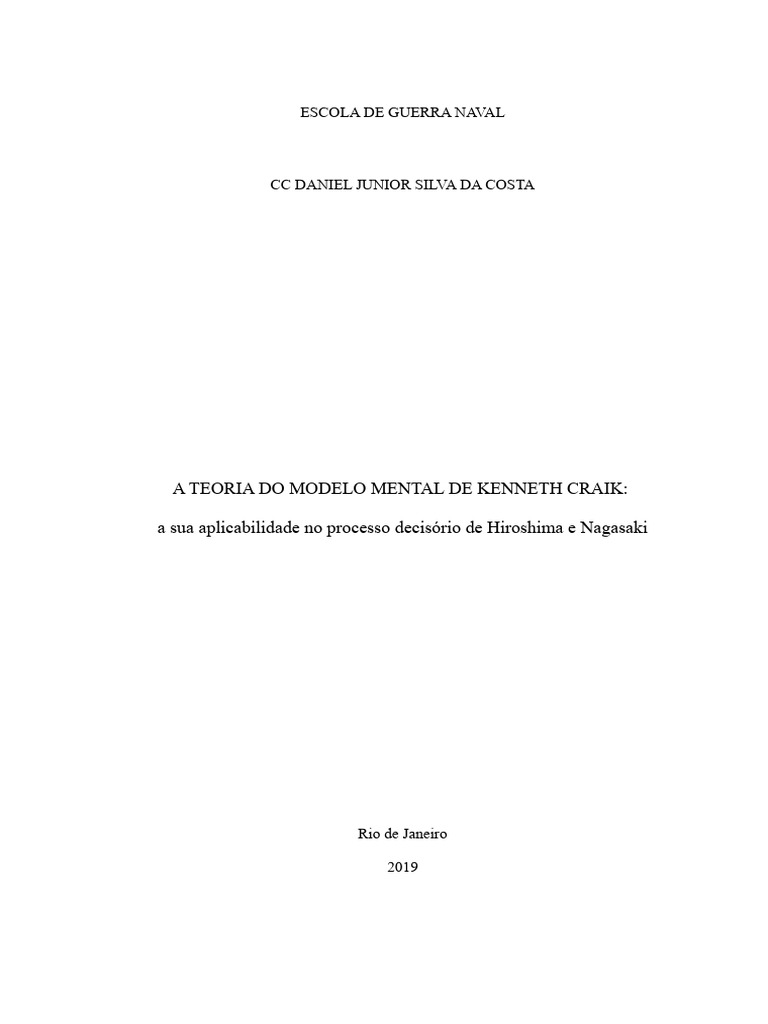A Teoria Do Modelo Mental de Kenneth Craik | PDF | Mente | Psicologia