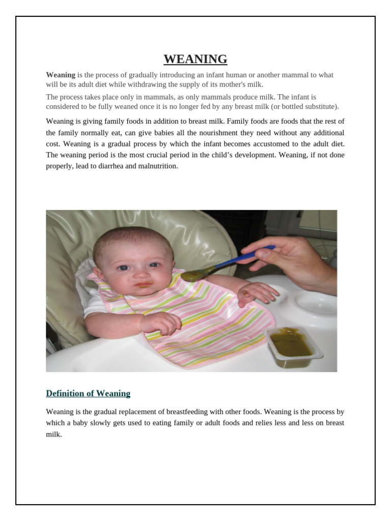 WEANING | PDF | Weaning | Breast Milk