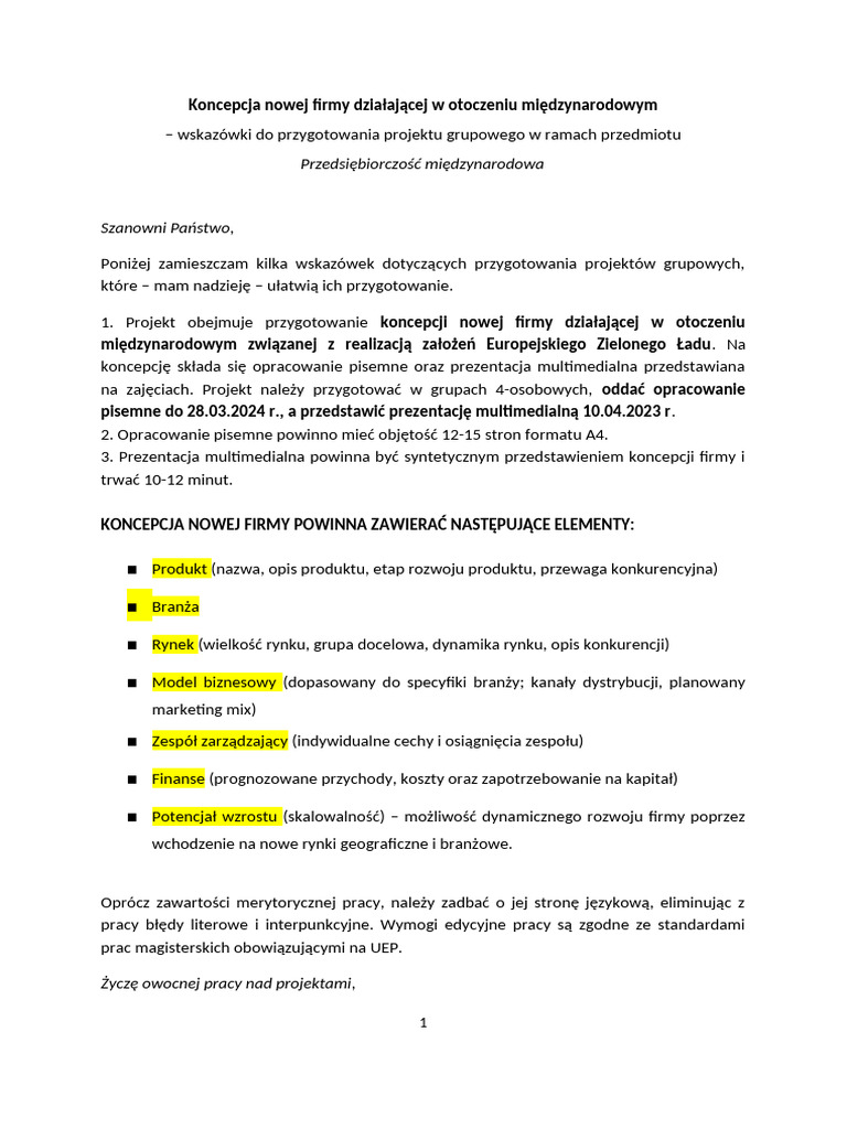 Przygotowanie Projektu | PDF