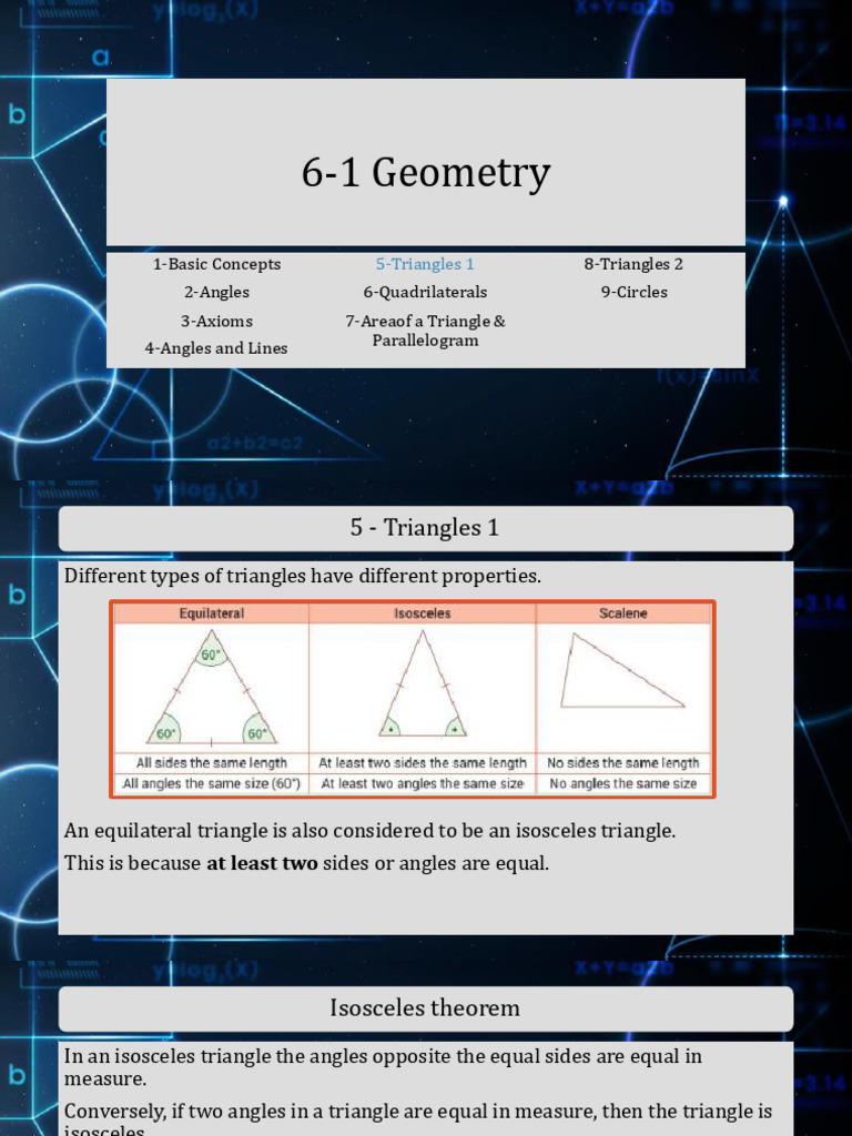 6-2 Geometry 5 - Triangles 1 | PDF | Triangle | Euclidean Plane Geometry