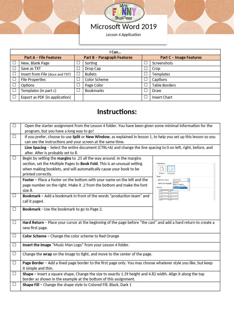 Lesson 4 Application Directions | PDF | Microsoft Word | Paragraph