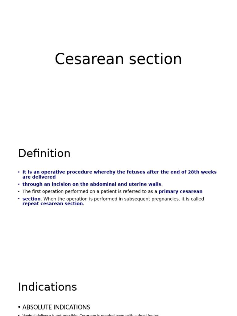 c section | PDF | Childbirth | Caesarean Section