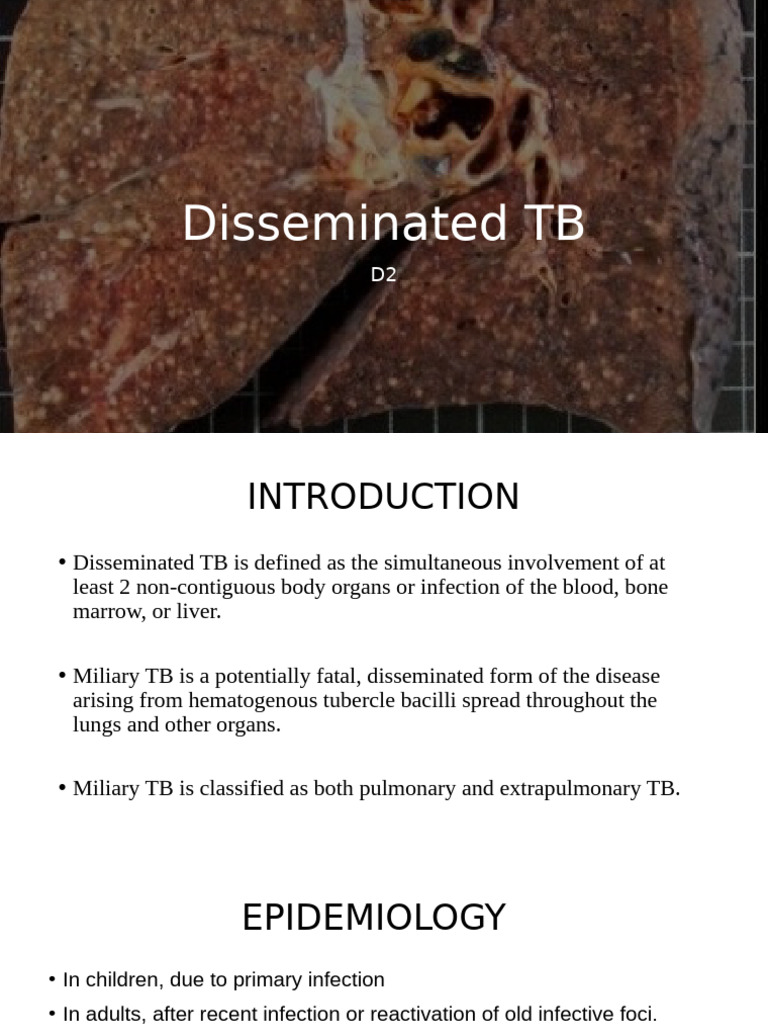 Disseminated TB 1 | PDF | Tuberculosis | Lung