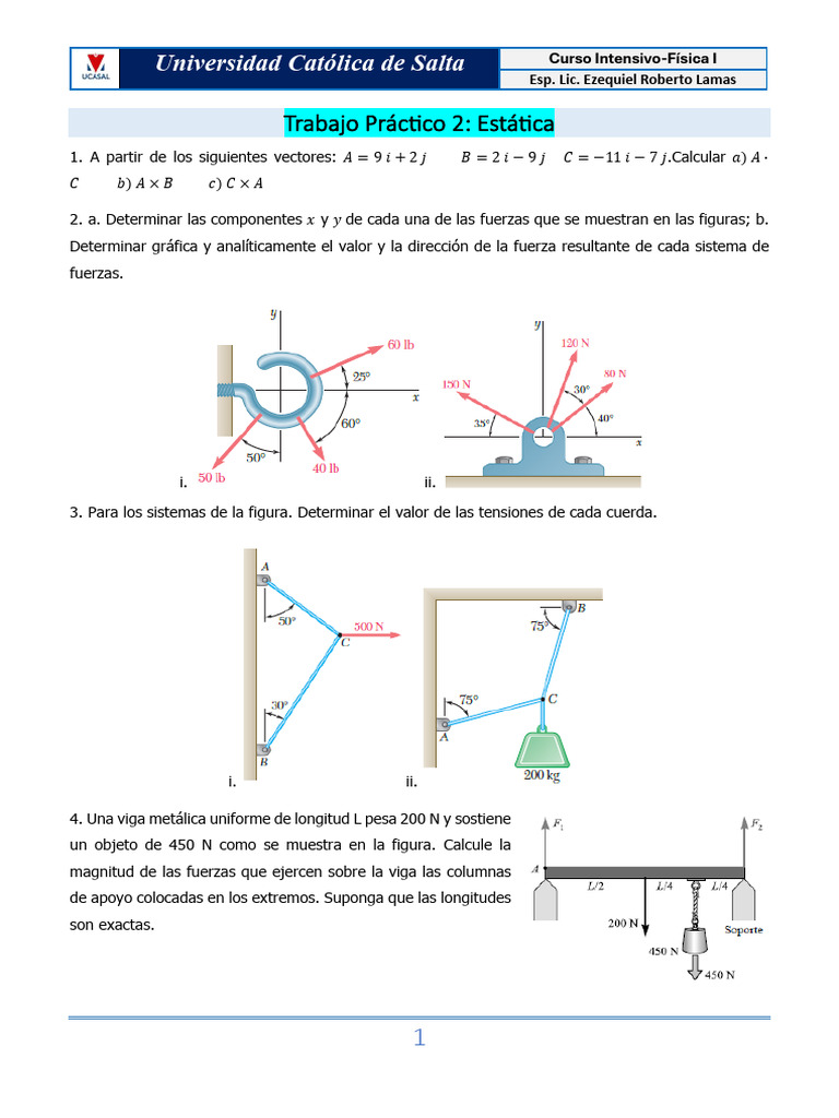 Tp2 CI Estática | PDF | Fricción | Viga (Estructura)