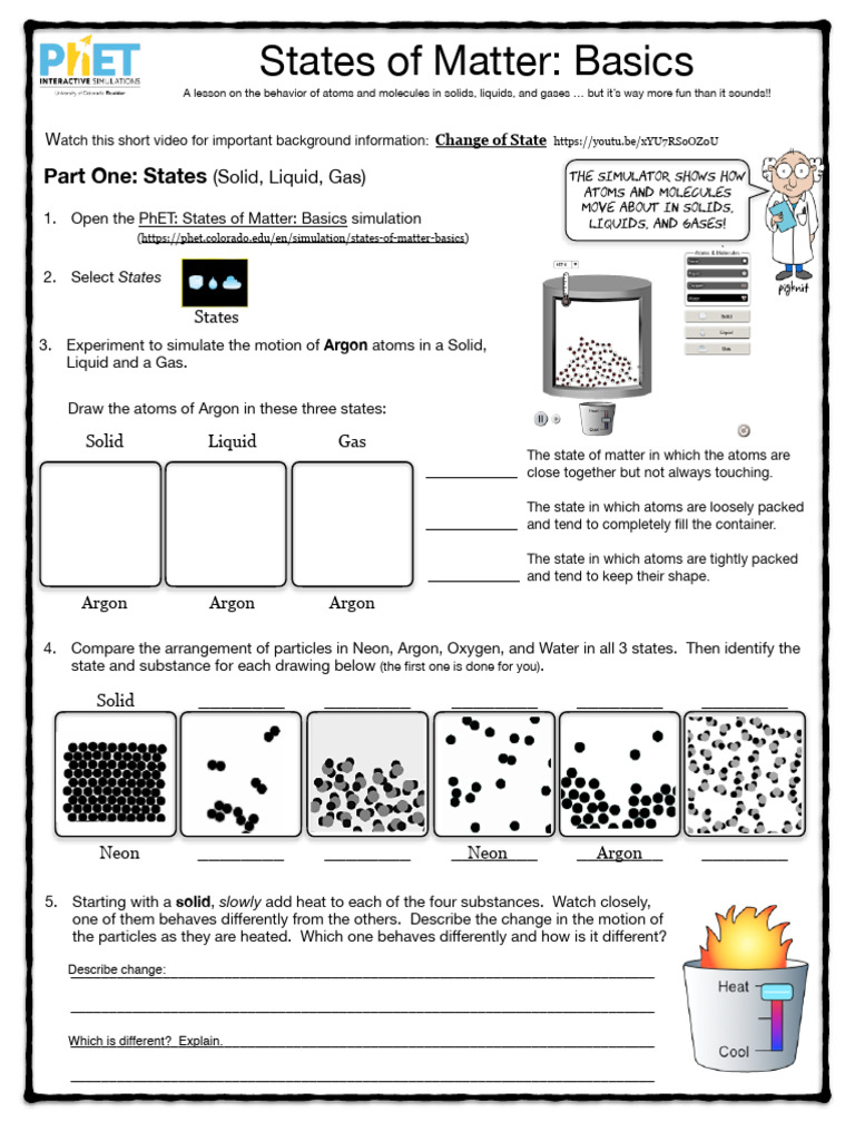 PhET States of Matter Basics | PDF | Temperature | Liquids