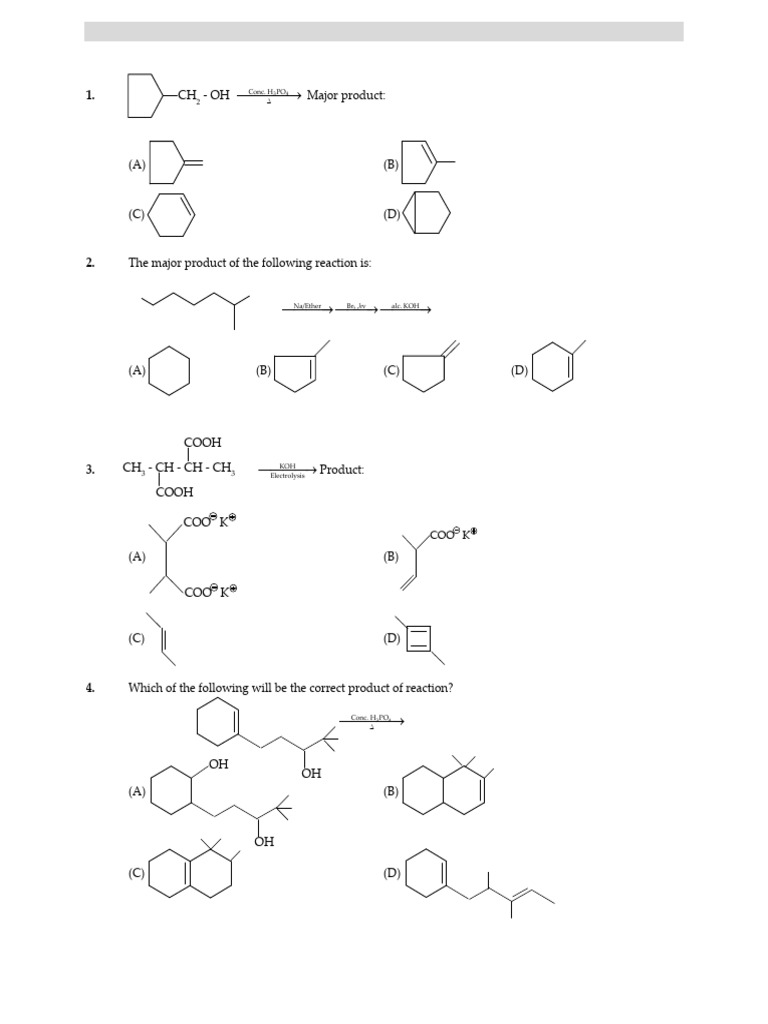 HC SHEET - 4 | PDF | Alkene | Organic Chemistry