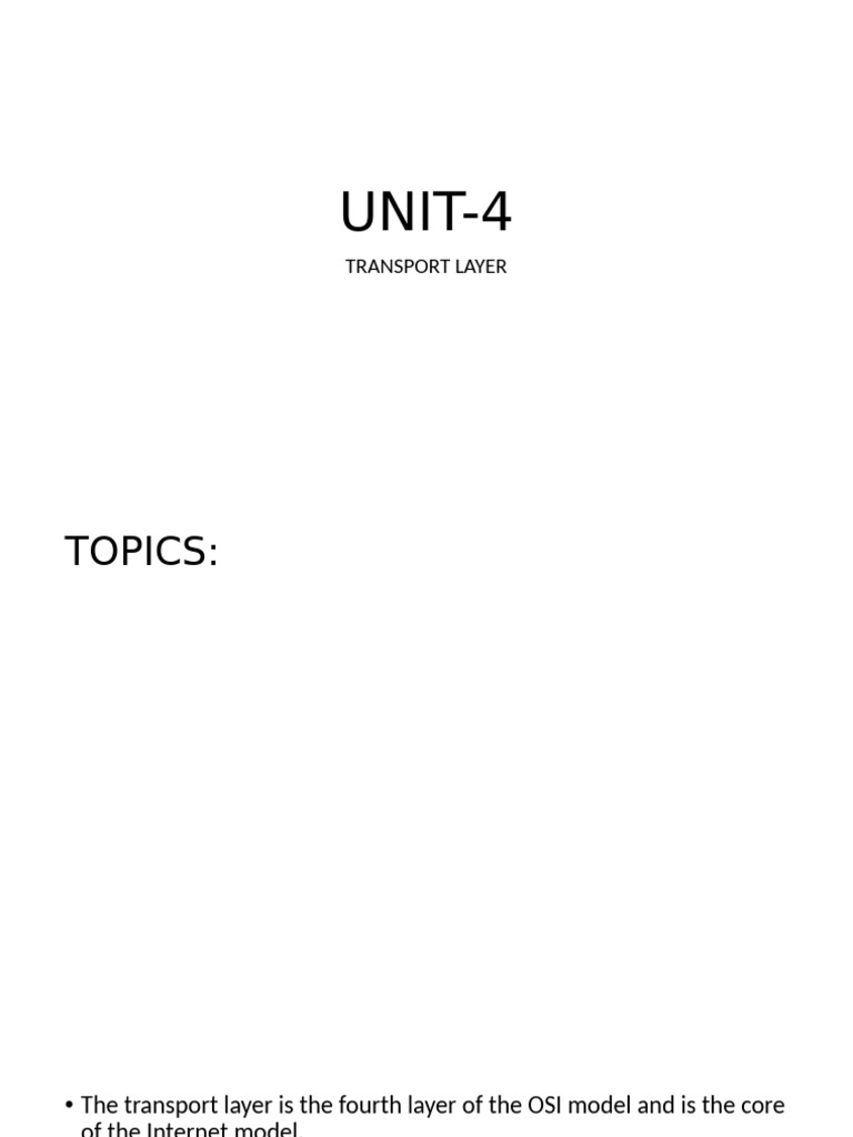 Unit-4 Transport Layer | PDF | Transmission Control Protocol | Port ...