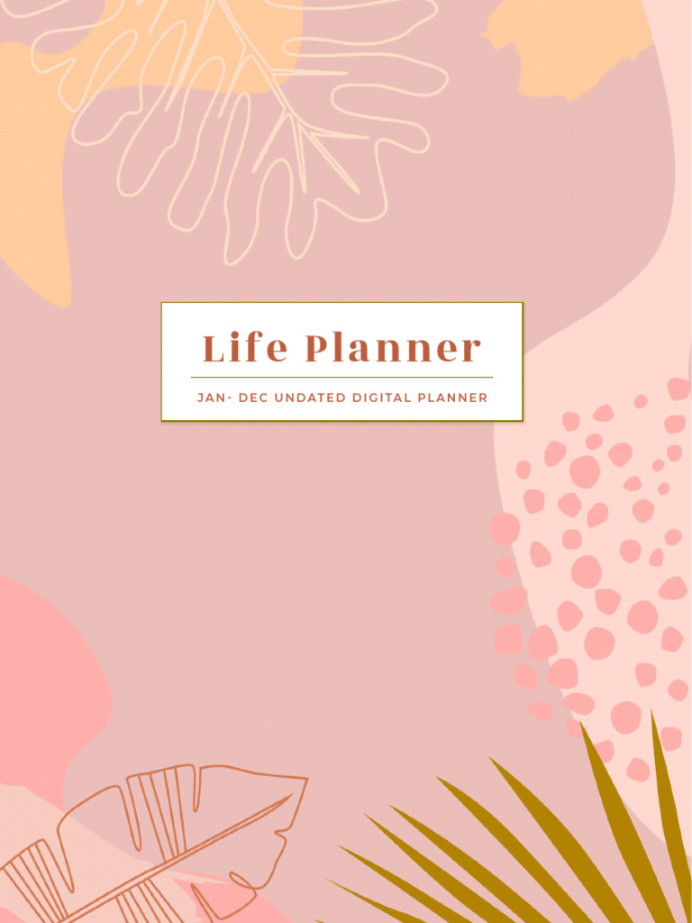 Undated Digital Life Planner Monday Start | PDF