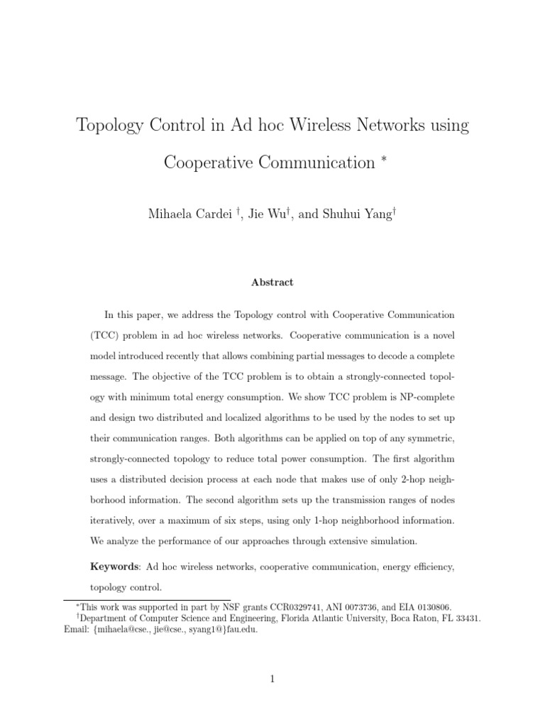 TC | PDF | Wireless Ad Hoc Network | Network Topology