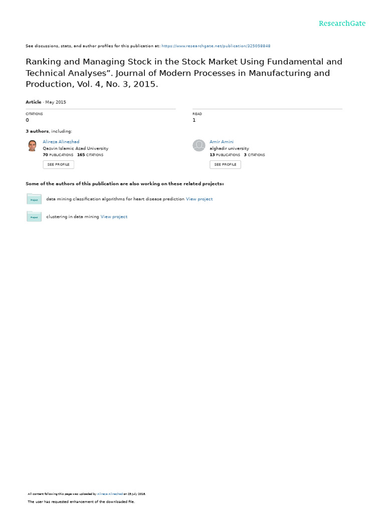 Ranking and Managing Stock in The Stock | PDF | Technical Analysis | Stocks