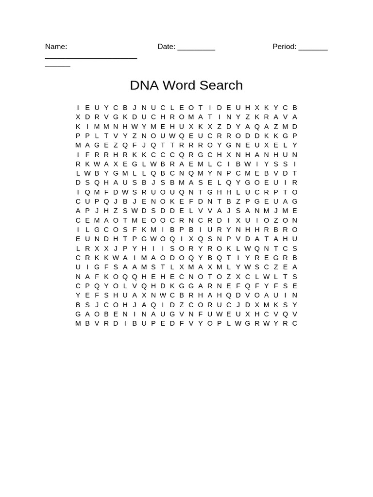 DNA Word Search 9732 62e99d18 | PDF