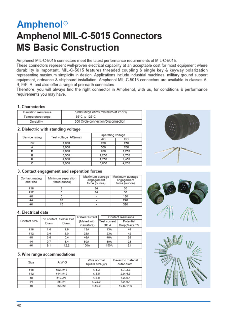 MIL-C-5015 - Caracteristicas | PDF | Electrical Connector | Electrical ...