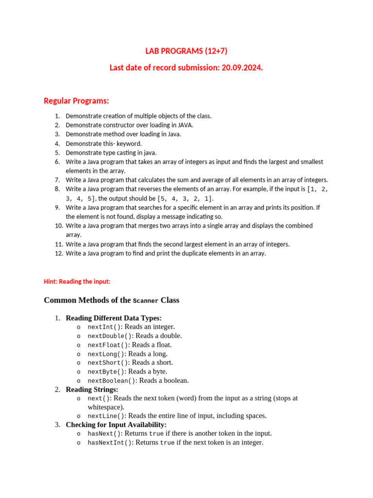 Lab Programs | PDF | Computer Programming | Software Engineering Lab Programs | PDF | Computer Programming | Software Engineering